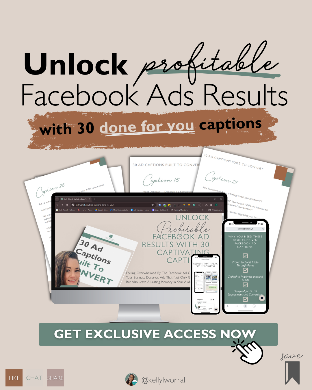 Copy & Paste Results Driven Ad Captions | Kelly Worrall Marketing